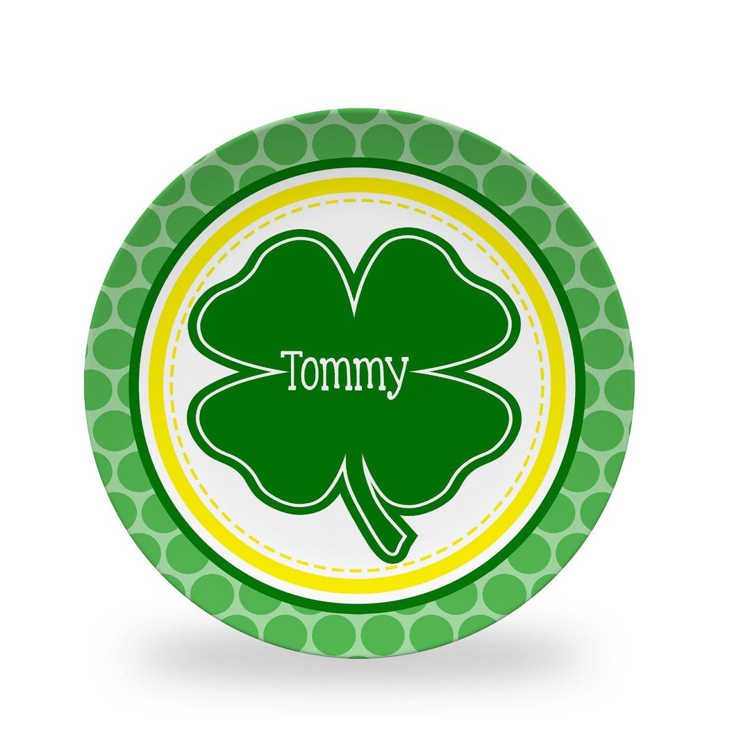 Shamrock Personalized Plate, St. Patrick's Day Clover, Custom Birthday ...