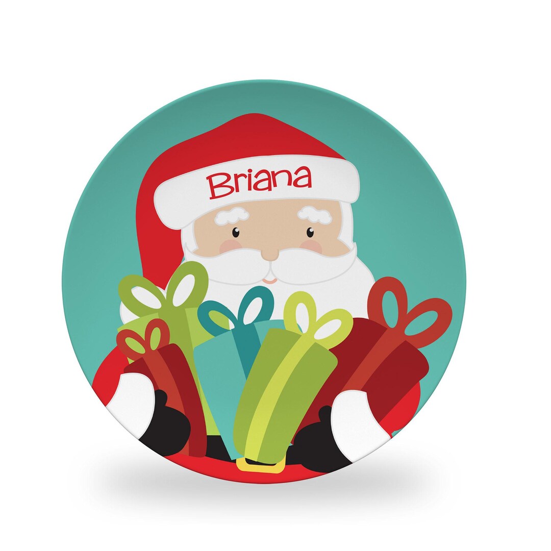 Santa Plate Personalized With Child's Name for the Christmas Holidays ...