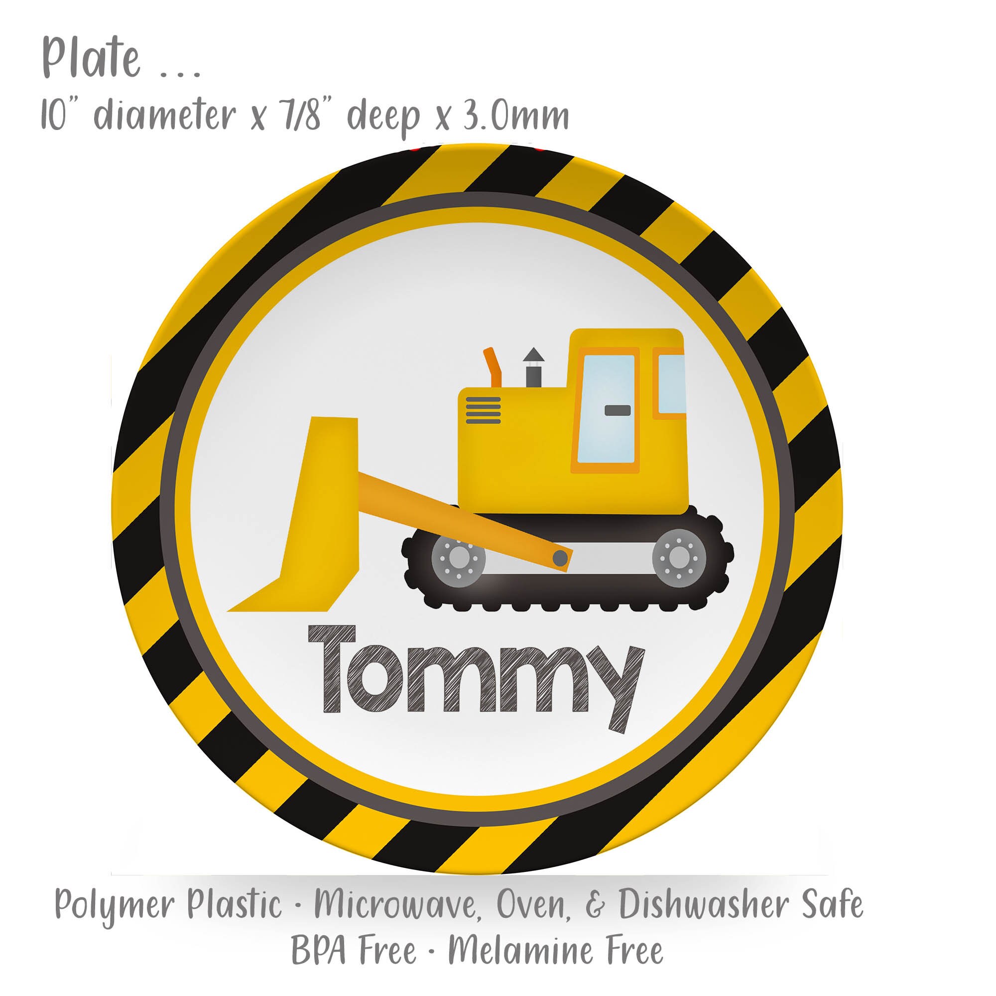 Personalized Bulldozer Plate Construction Tractor 10 - Etsy