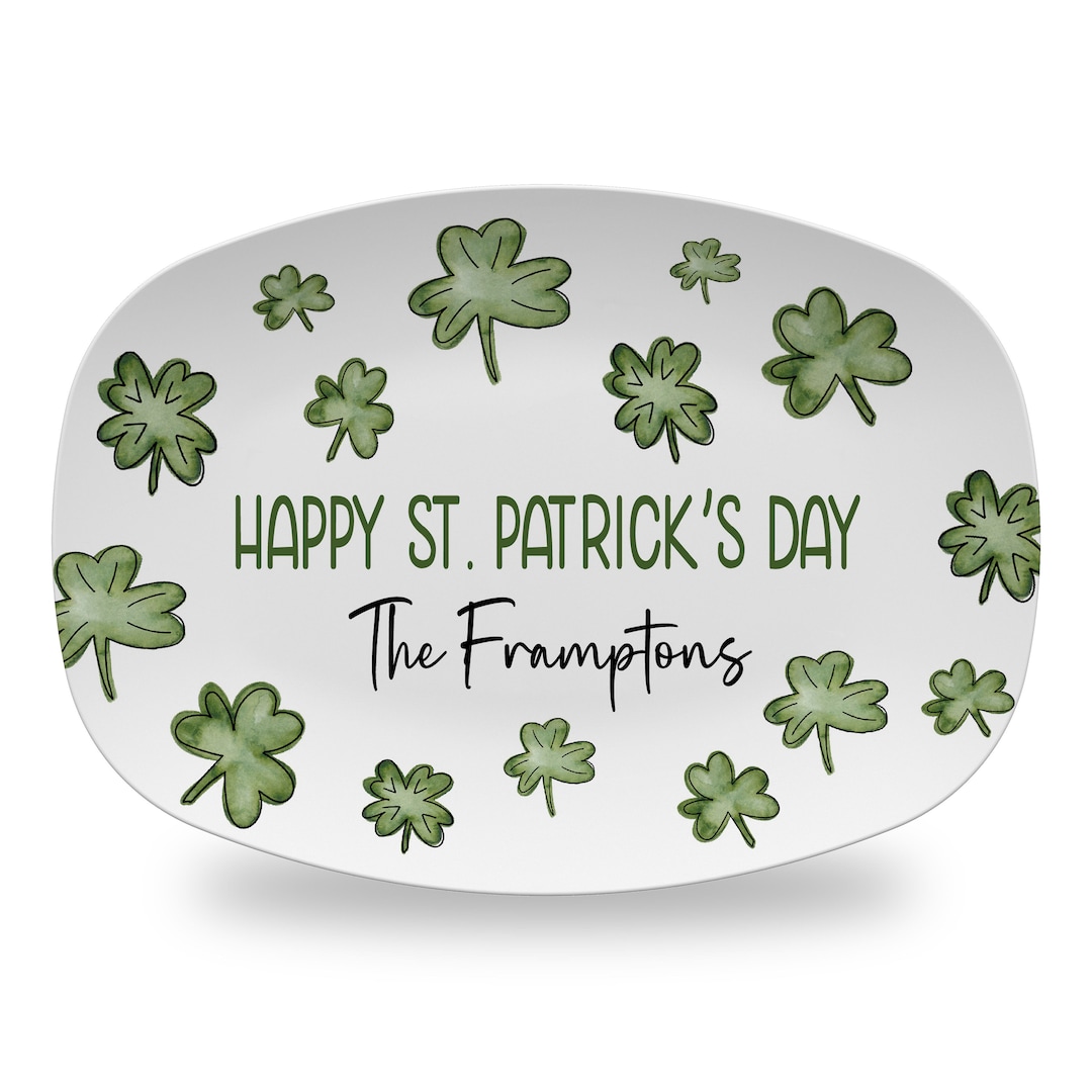 Shamrock Personalized Platter for St. Patrick's Day, Polymer Plastic - Etsy