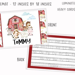 Barn Animals Personalized Plate Set, Farm Plate, Bowl, or Mug, Placemat ...