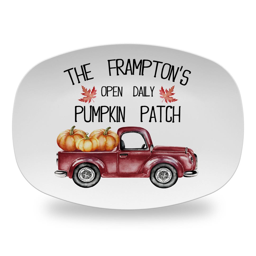 Personalized Fall Platter With Rustic Truck, Autumn Pumpkin Patch ...