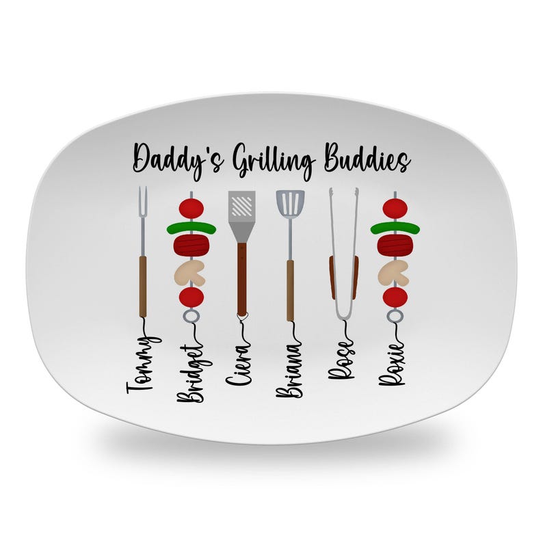 Personalized BBQ Platter With Names, BBQ Plate, Grilling Plate ...