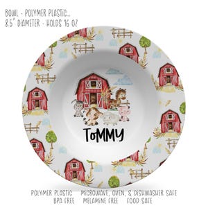 Barn Animals Personalized Plate Set, Farm Plate, Bowl, or Mug, Placemat ...