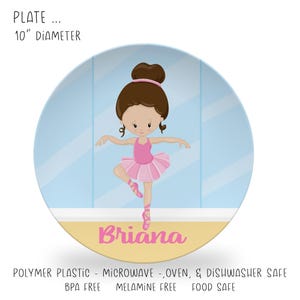 Personalized Ballerina Plate, Ballet Dancer 10" Polymer Kids Plate ...