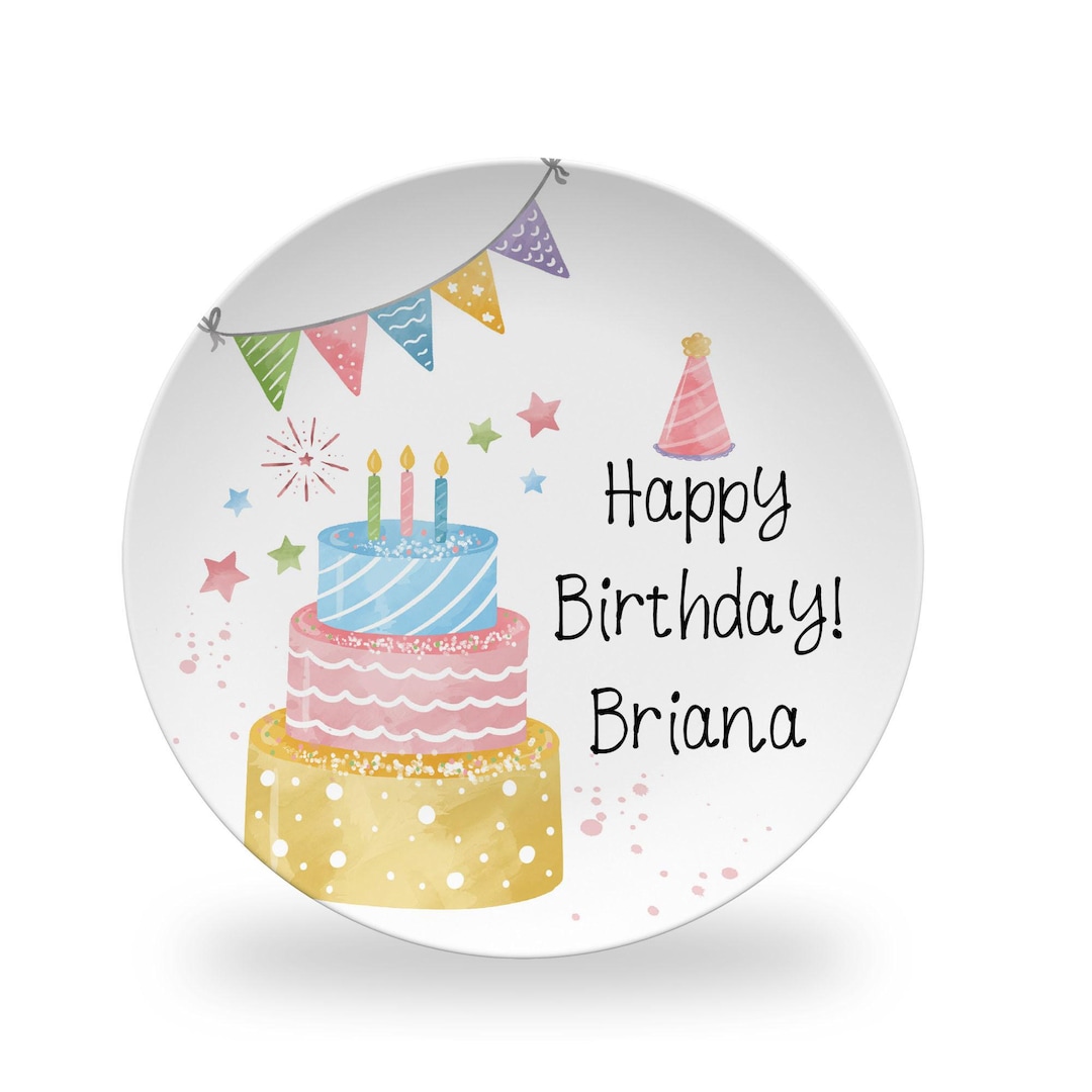 Birthday Personalized Plate, Birthday Cake Plate With Name, Kids ...
