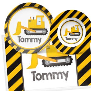 Personalized Bulldozer Plate Construction Tractor Dinnerware | Etsy