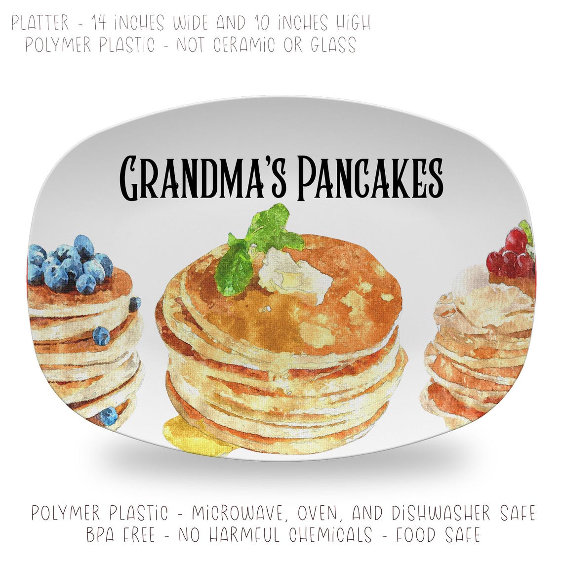Pancake Custom Personalized Platter, Serving Tray With Name, Great ...