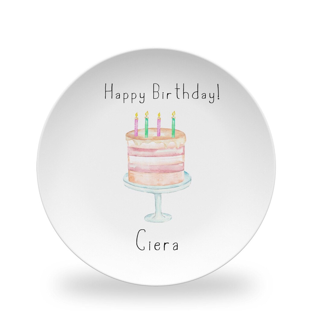 Birthday Personalized Plate, Birthday Cake Plate With Name, Kids ...