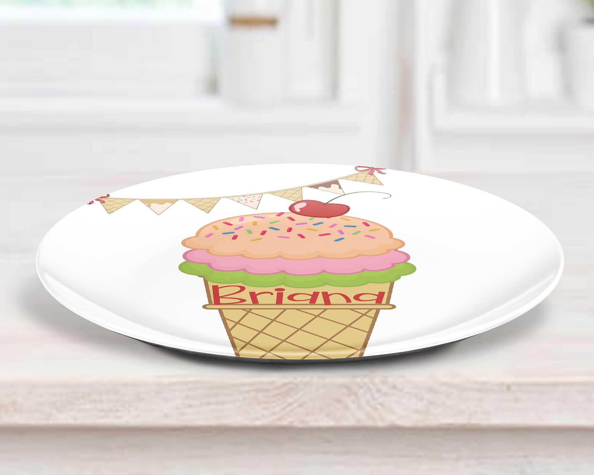Personalized Ice Cream Plate Summer Picnic Dinnerware with | Etsy
