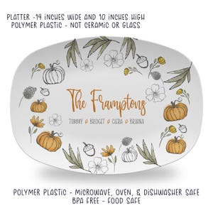 Personalized Fall Pumpkin Platter, Custom Autumn Platter, Farmhouse ...