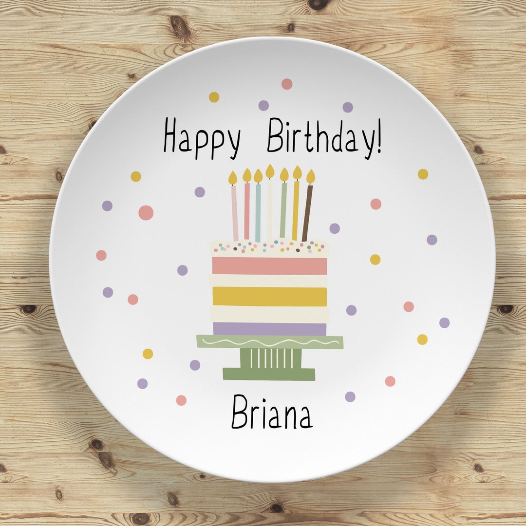 Birthday Personalized Plate, Birthday Cake Plate With Name, Kids Party ...