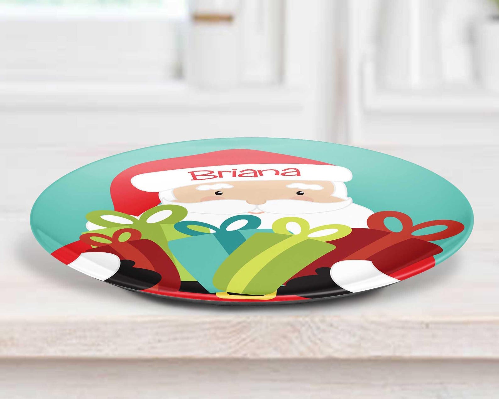 Santa Plate Personalized With Child's Name for the Christmas Holidays ...
