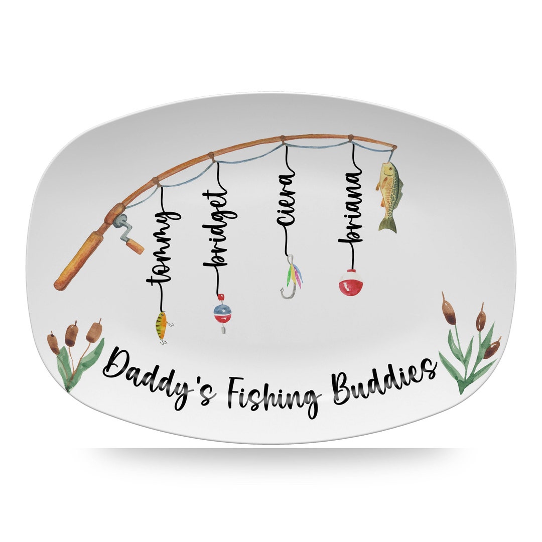 Personalized Fishing Platter With Names, BBQ Grill Plate, Custom ...