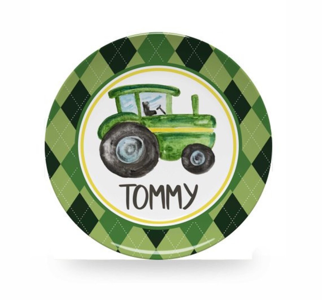 Personalized Tractor Plate 10 Polymer Kids Plate - Etsy
