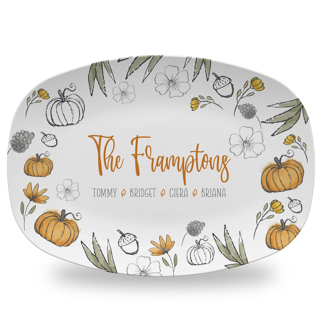 Personalized Fall Pumpkin Platter, Custom Autumn Platter, Farmhouse ...