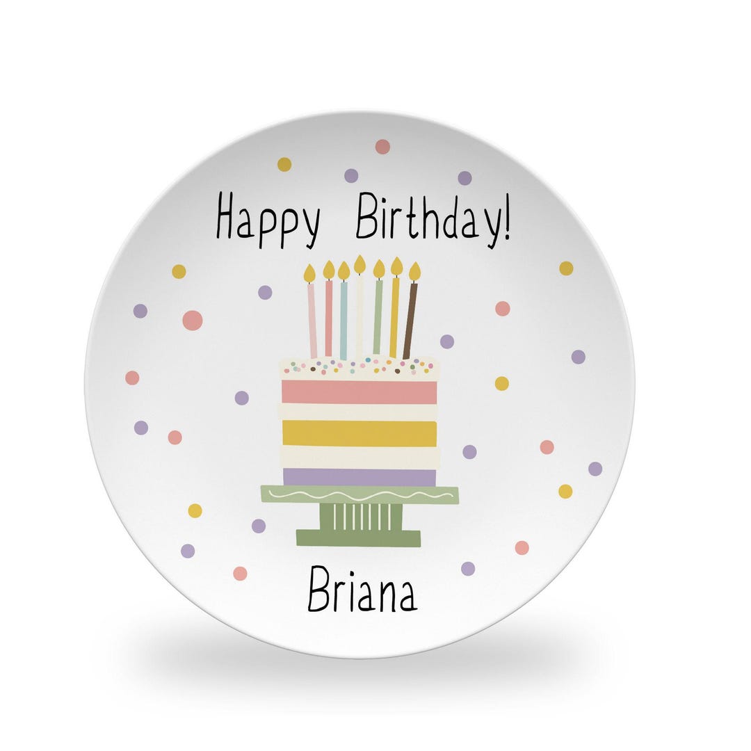 Birthday Personalized Plate, Birthday Cake Plate With Name, Kids ...