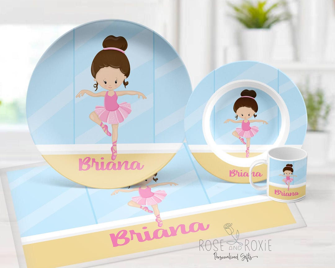 Personalized Ballerina Plate, Ballet Dancer 10" Polymer Kids Plate ...
