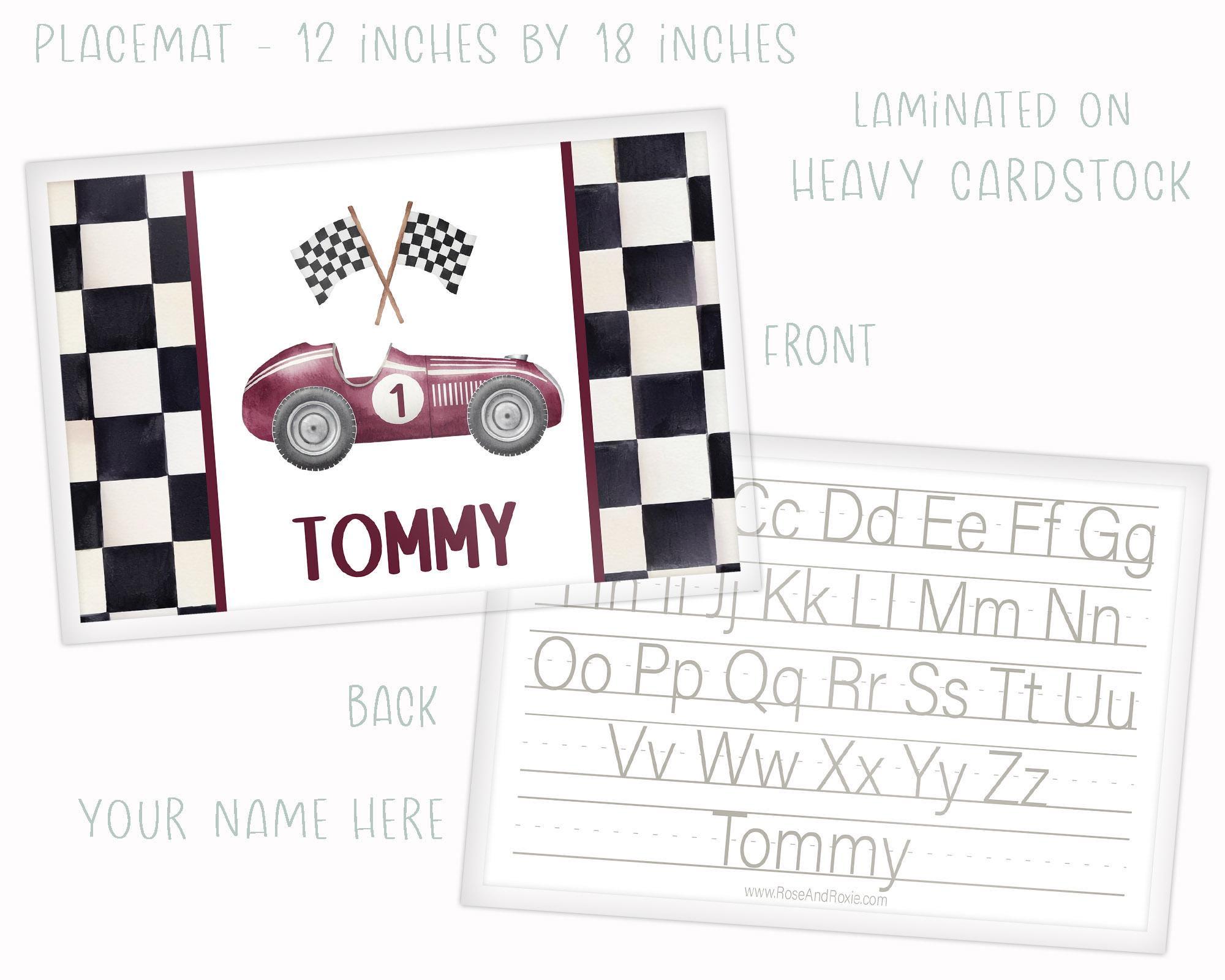 Race Car Personalized Plate With a Watercolor, Vintage Look, 10 ...