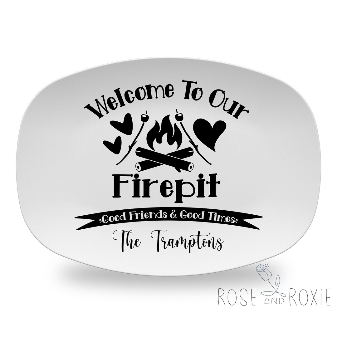 Personalized Firepit Platter, Smore , Custom Campfire Platter, Fire Pit ...