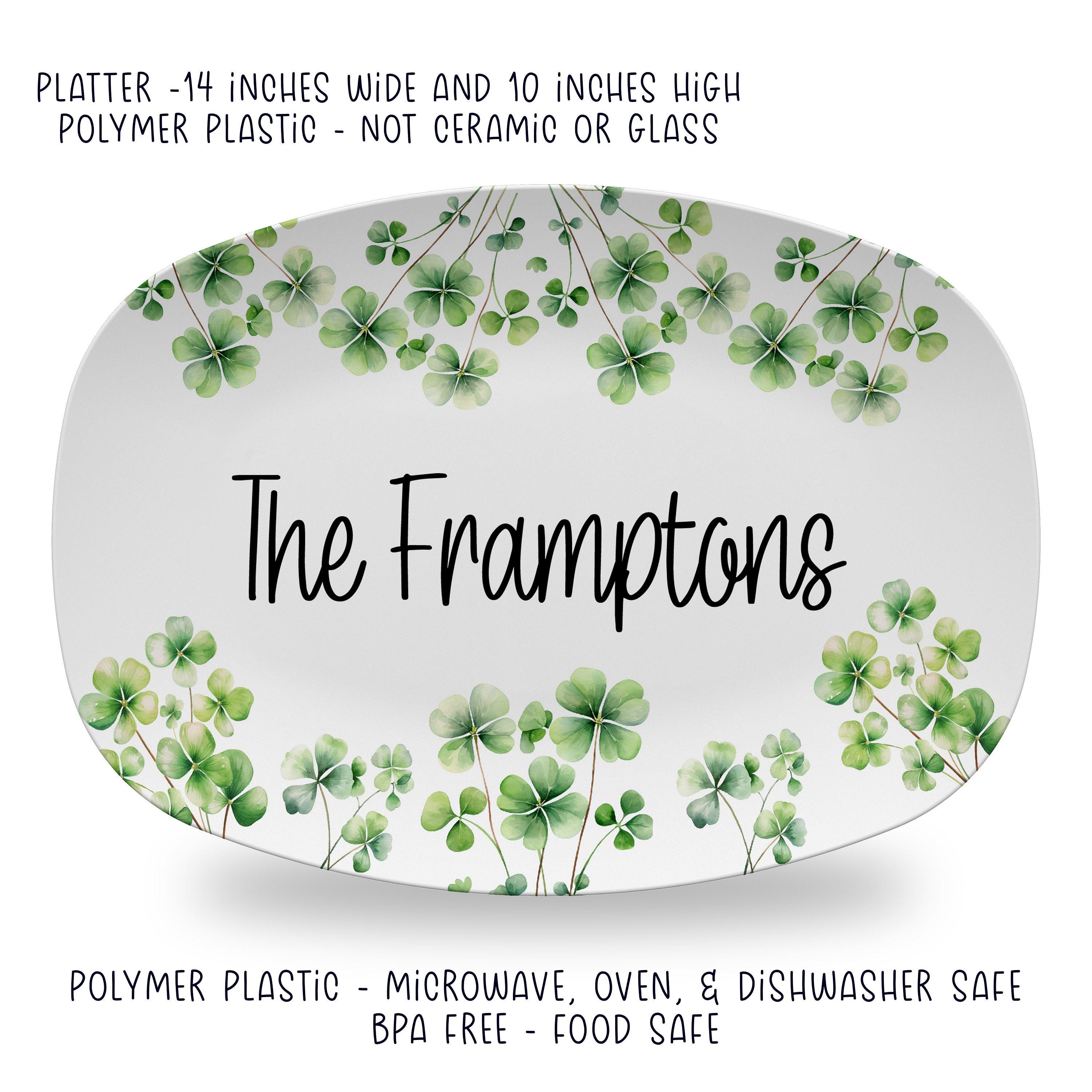 Shamrock Clover Personalized Platter for St. Patrick's Day, Polymer ...