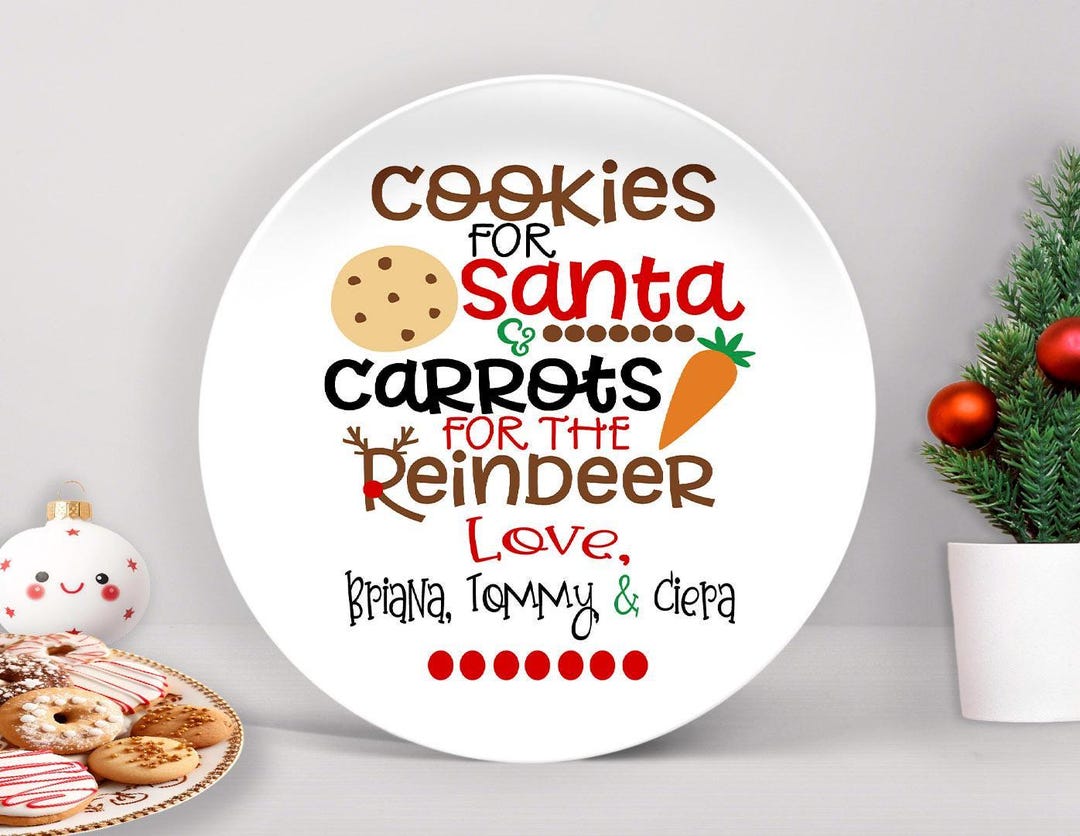 Personalized Cookies for Santa Plate, Carrots for Reindeer Great Gift ...