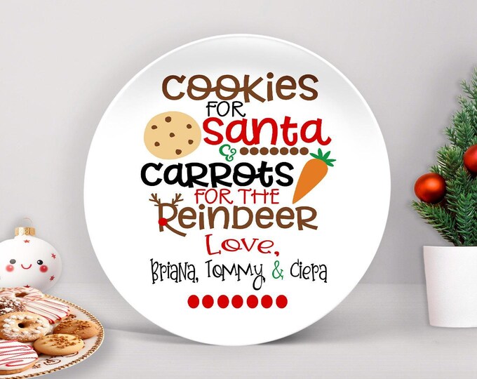 Santa Reindeer Plate/platter/cookies for Santa/carrots for Reindeer ...