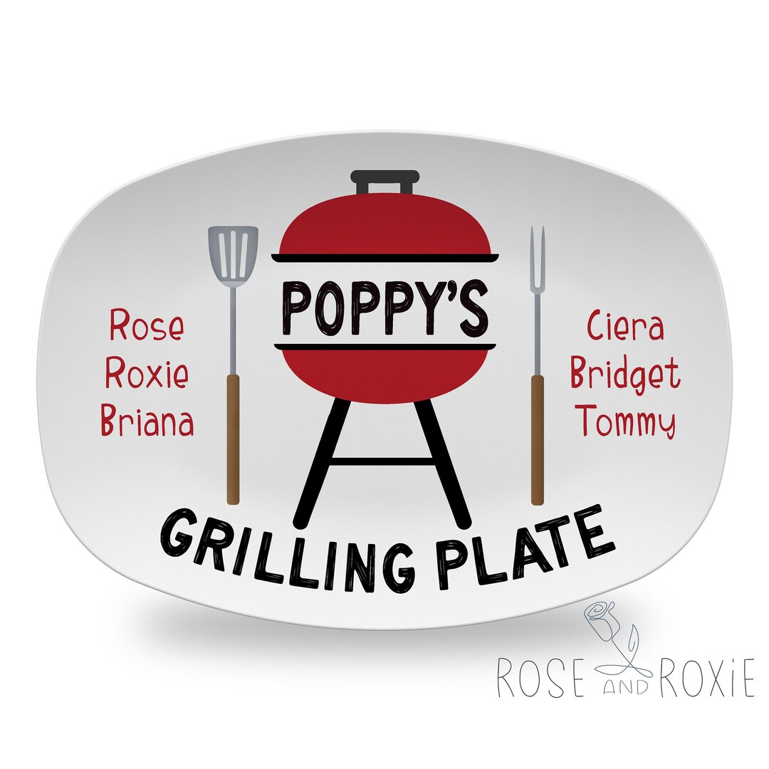 BBQ Personalized Platter With Kids Names, Custom Grilling Plate for ...