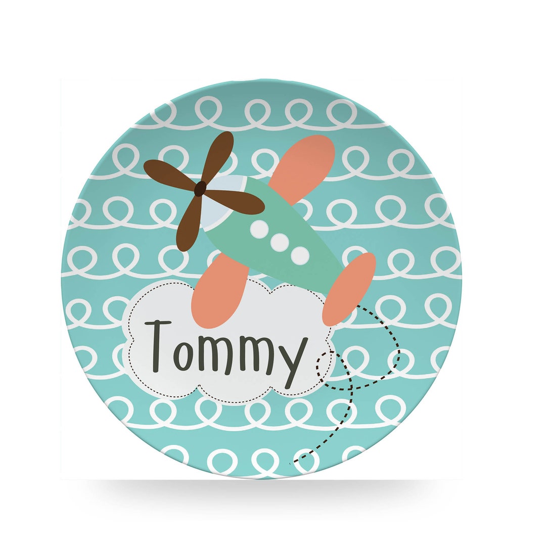 Personalized Airplane Plate Plane 10 Polymer Kids - Etsy