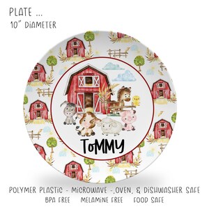 Barn Animals Personalized Plate Set, Farm Plate, Bowl, or Mug, Placemat ...