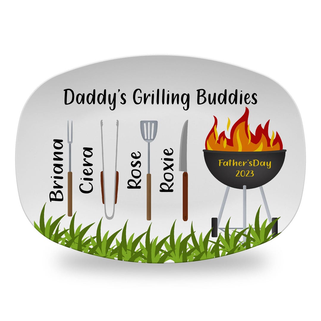 Personalized BBQ Grill Platter With Names, BBQ Grilling Plate, Barbecue ...