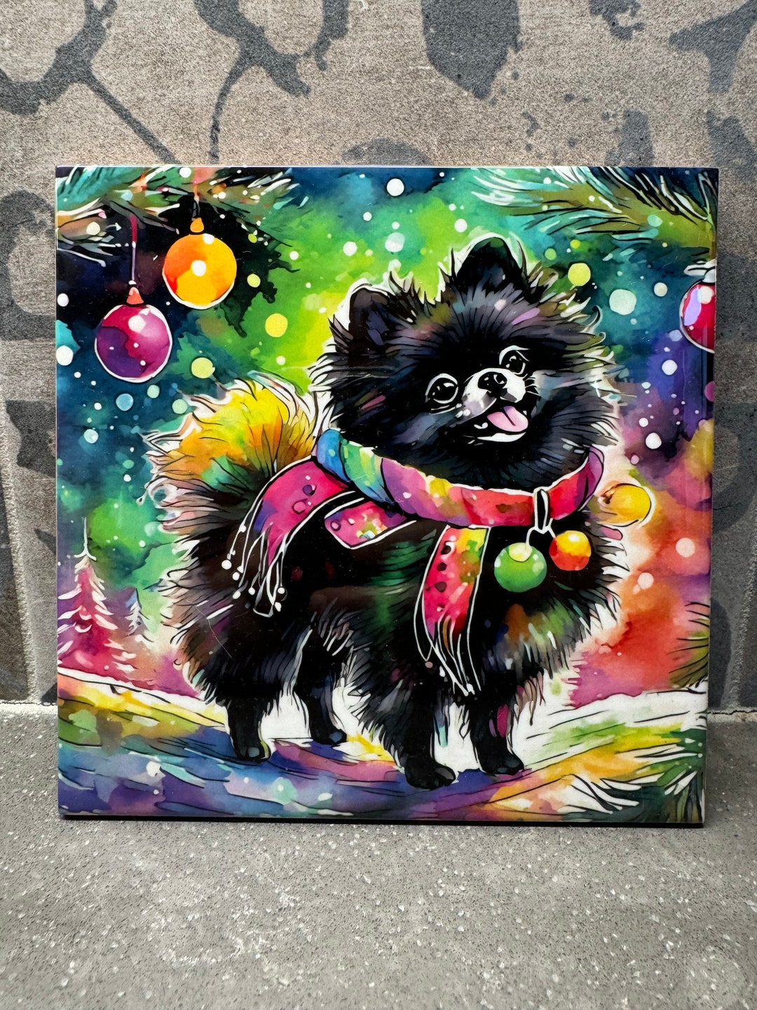 16 Designs! Ceramic Trivet Christmas Pomeranians. Trivets for Hot ...