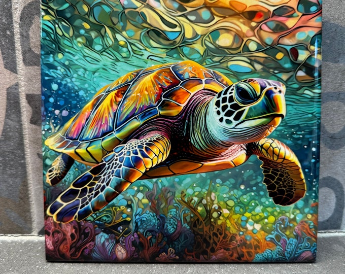 Large Sea Turtle Wall Art/ Turtle Wall Hanging/ Ocean Wall Art/ Sea ...