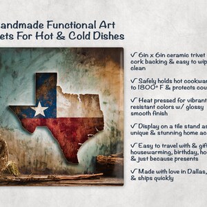 Trivet for Hot Dishes Texas Flag, Kitchen Decor, Mothers Day Mom, Gift ...