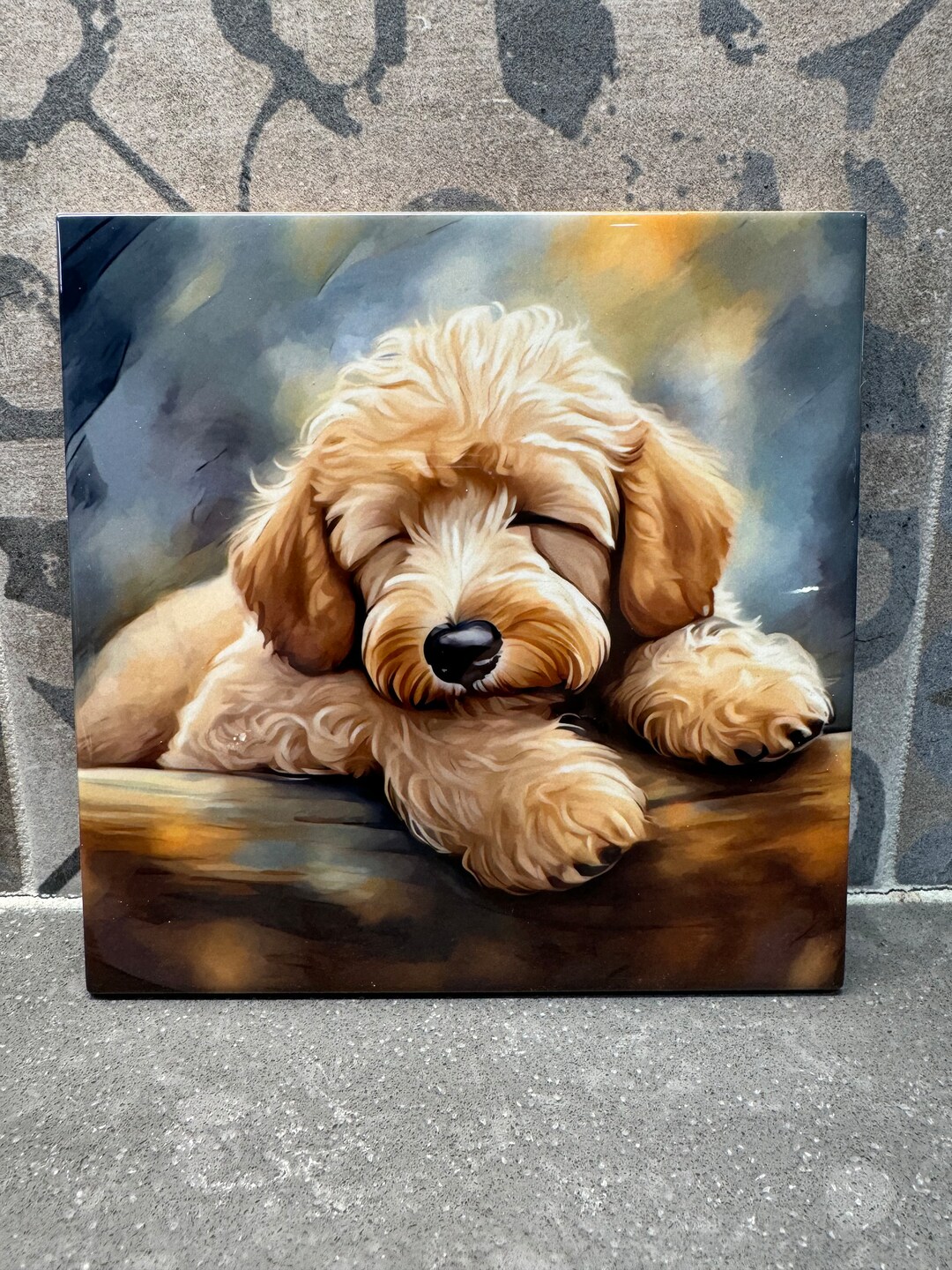 Goldendoodle Hot Pot/dish Trivet. Goldendoodle Trivet. Hot Plate. 6"x6 ...