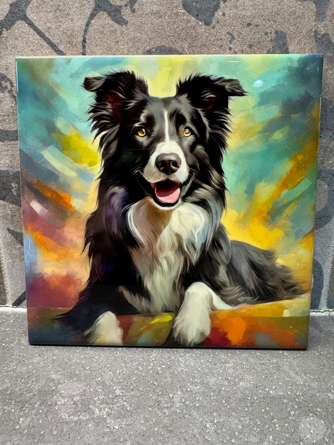 Border Collie Trivet for Hot Dishes. 6x6 Hot Plate. Border Collie ...