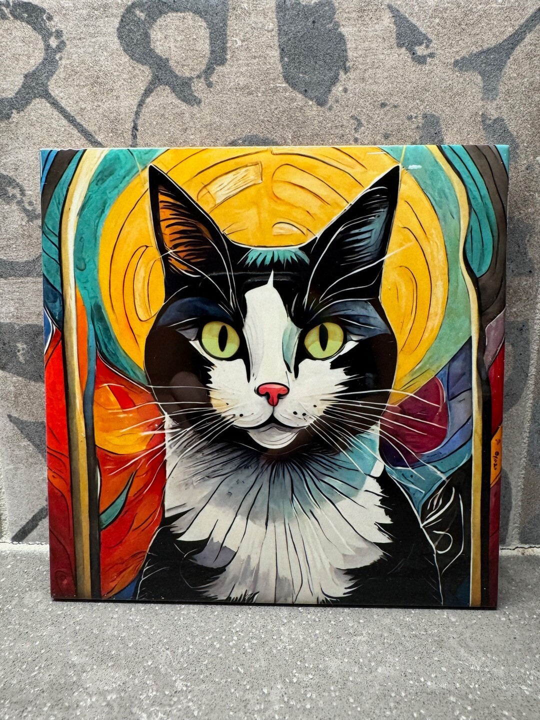 Tuxedo Cat Trivet. Black and White Cat Trivet. Hot Plate. - Etsy