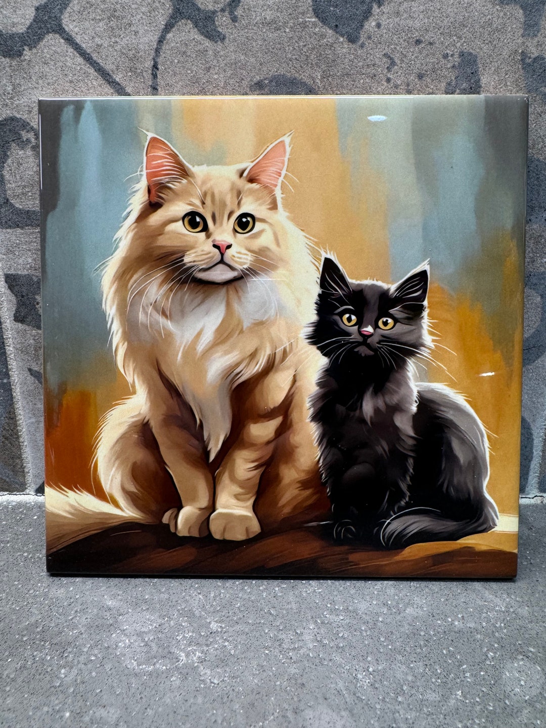 Cat Hot Pot/dish Trivet. Black and Cream Cat Trivet. Hot Plate. 6"x6 ...