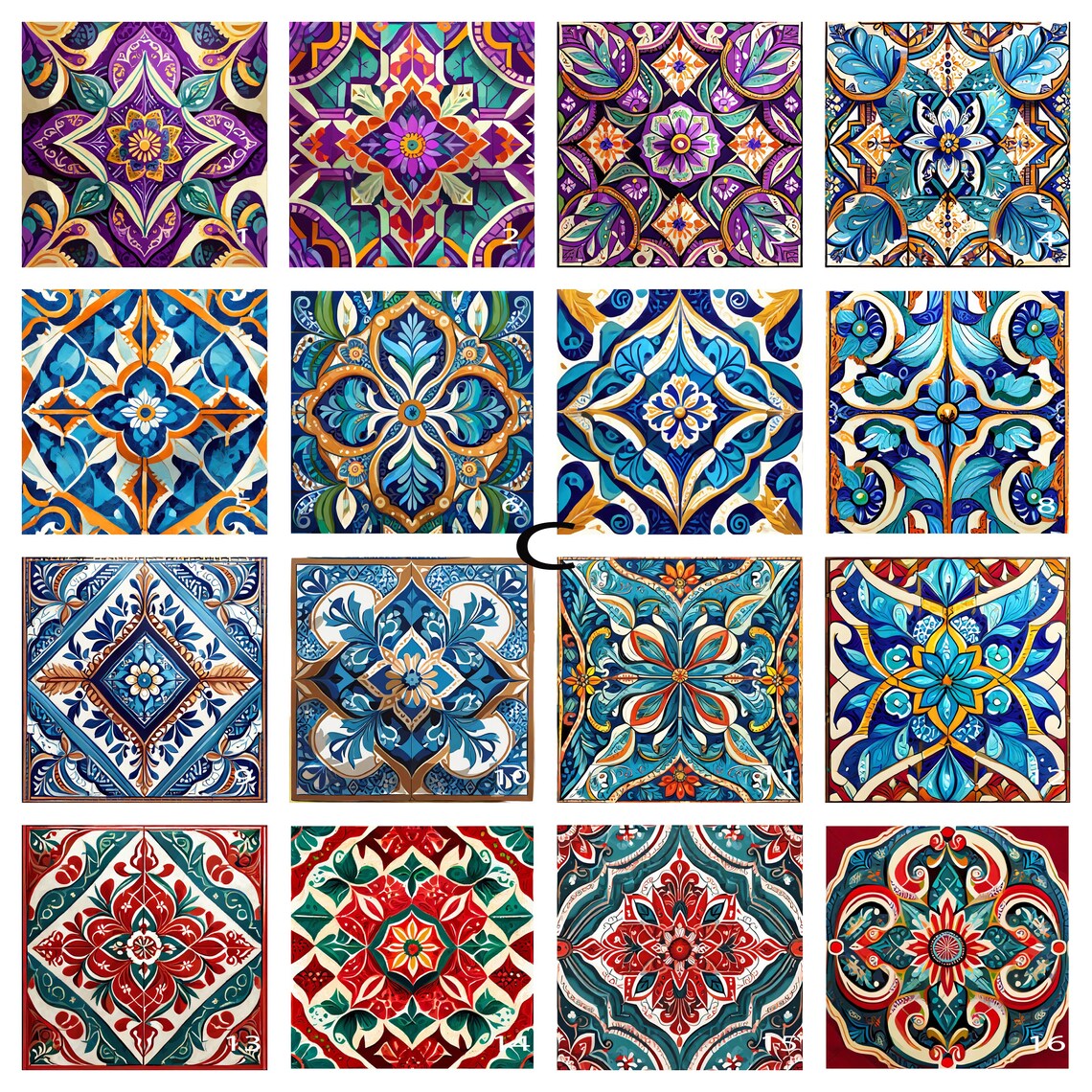 96 Designs 6x6 Ceramic Tile Trivet. Mexican Style Tile Trivet for Hot ...