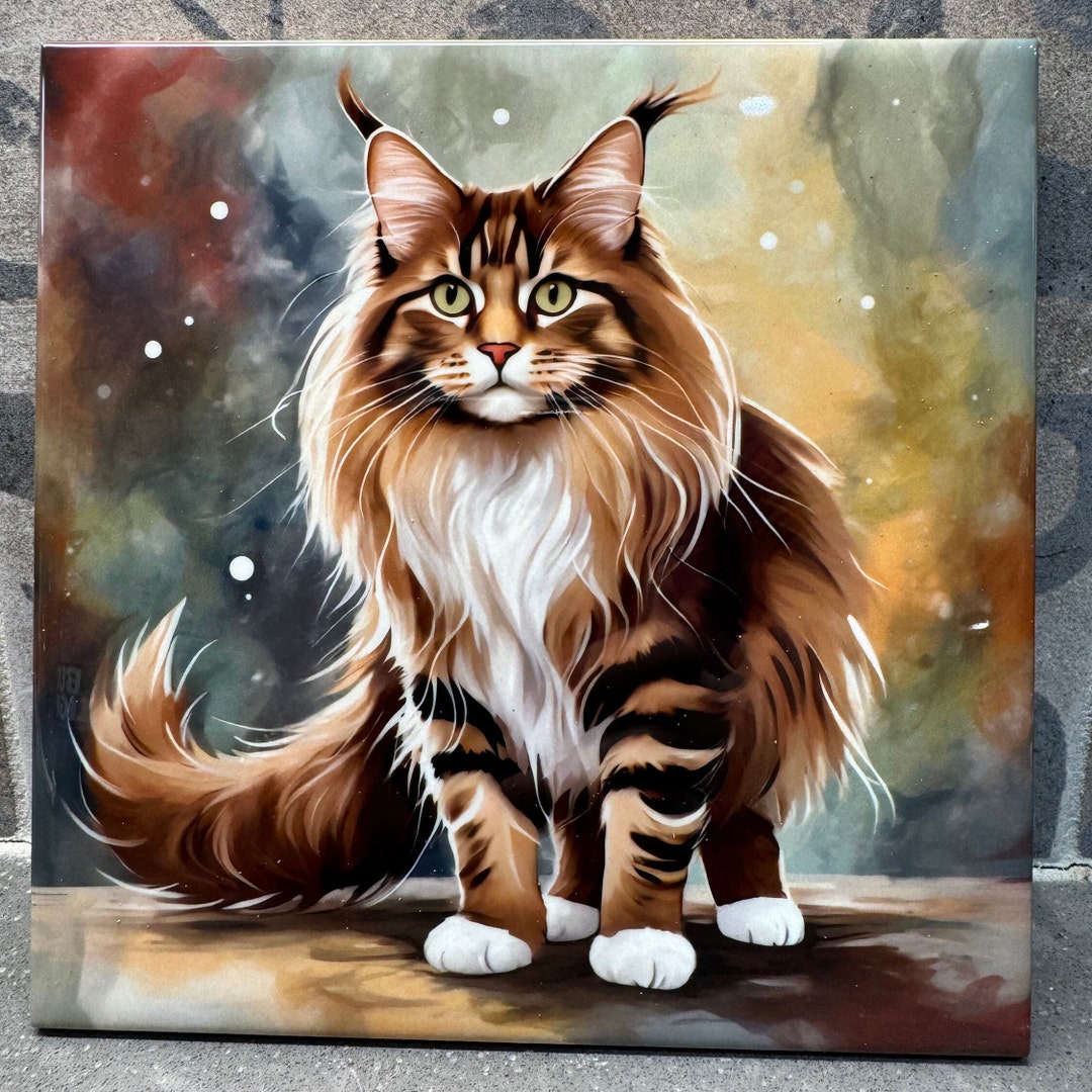 8 Designs Trivets for Hot Dishes, Maine Coon Gift, Maine Coon Art ...