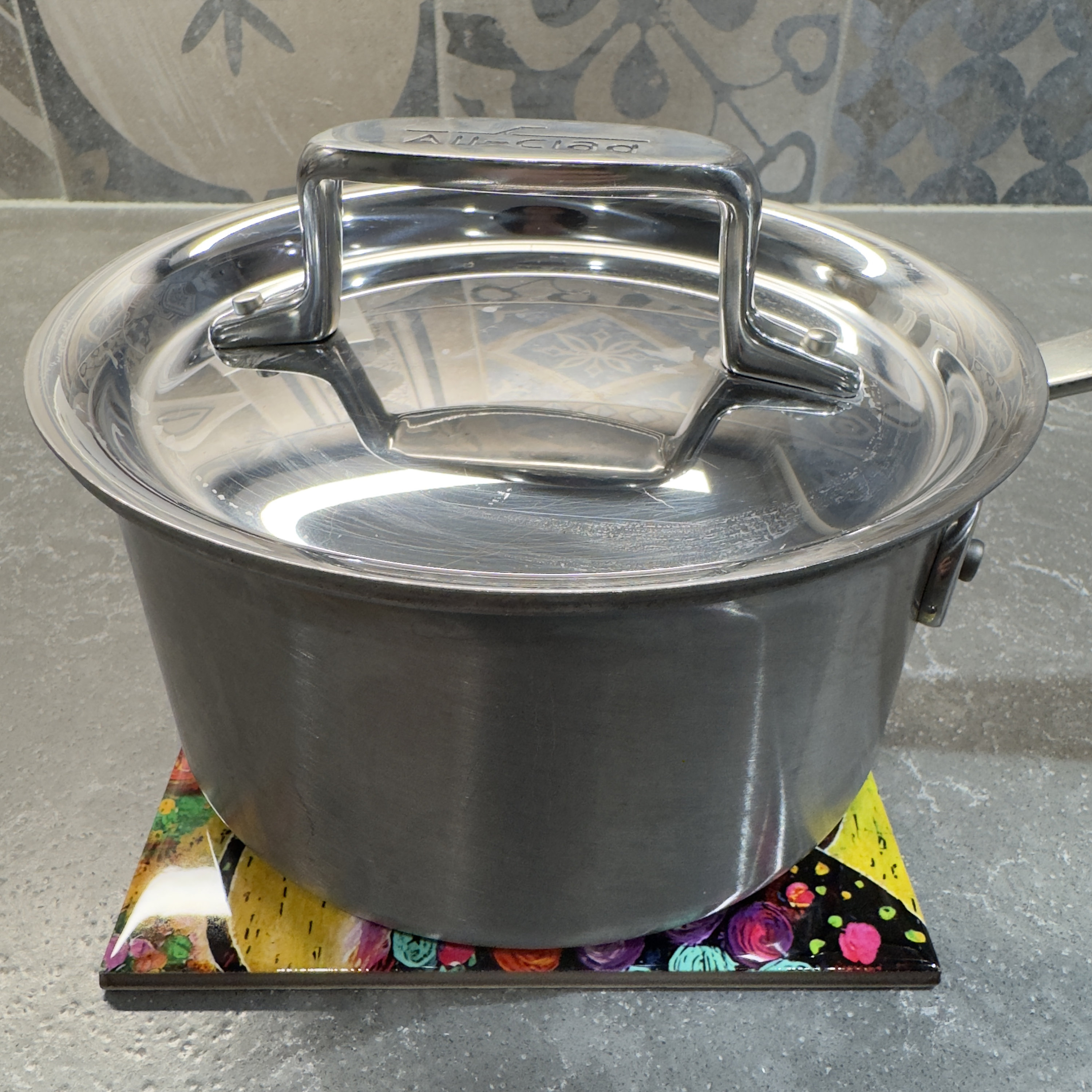 Tabby Cat Pilot. Trivet for Hot Dishes. 6"x6" Hot Plate. Cat Decor. Cat ...