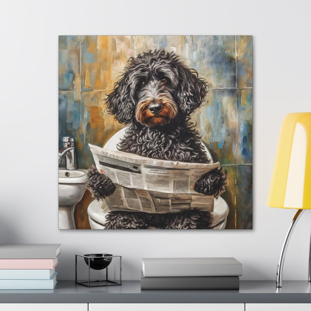 Black Doodle Art, Black Goldendoodle Art, Picture of a Black Doodle ...