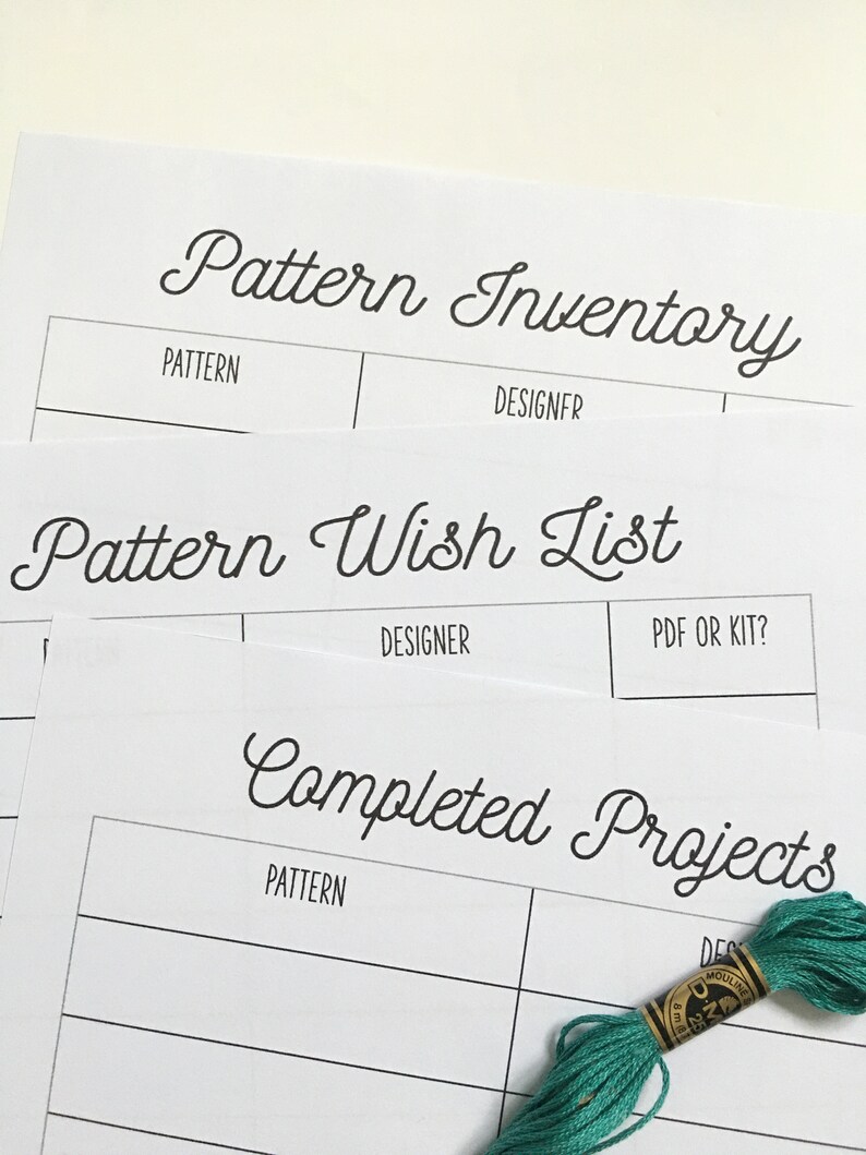 Cross Stitch Planning, Organization and Project Sheets - PDF Printables ...