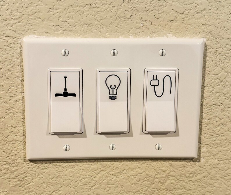 Room Switch Decals Light Switch Decal Switch Decal Fan Switch Decal ...