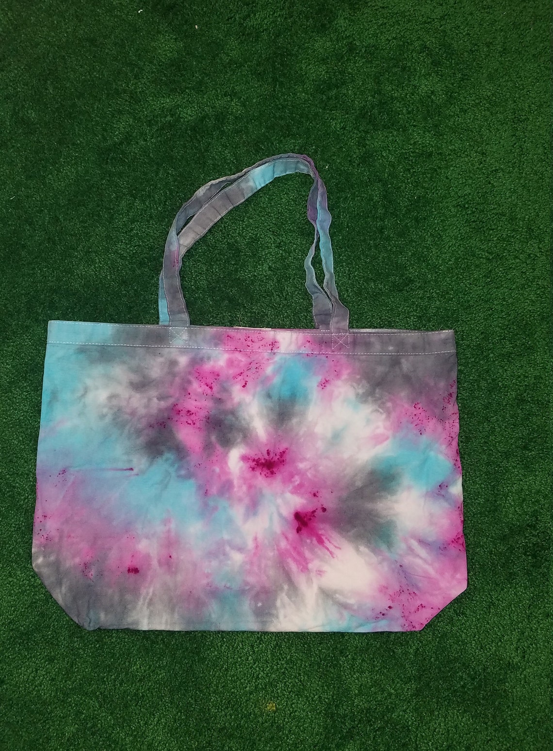 Pink Blue and Black Large Tie Dye Bag - Etsy
