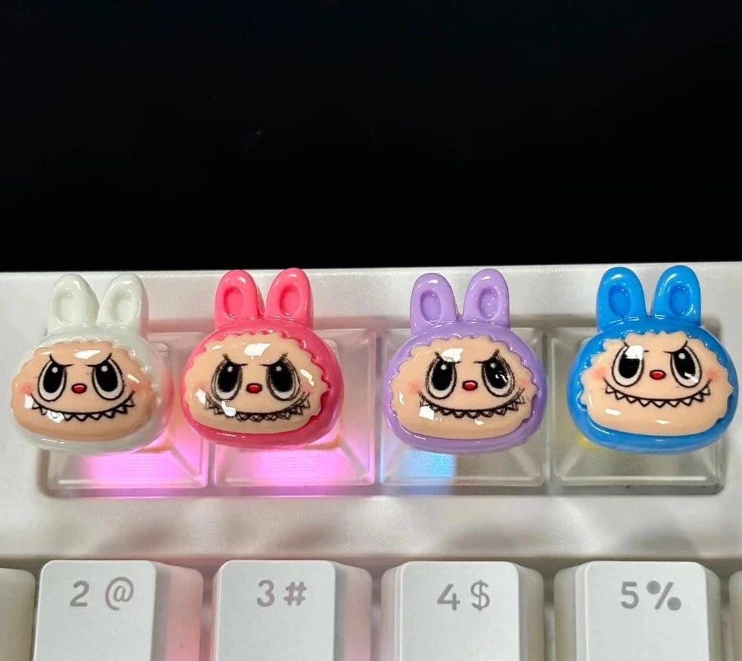 Keycap Labubu the Monster - Fanged Rabbit Keyboard Keys - Popmart ...