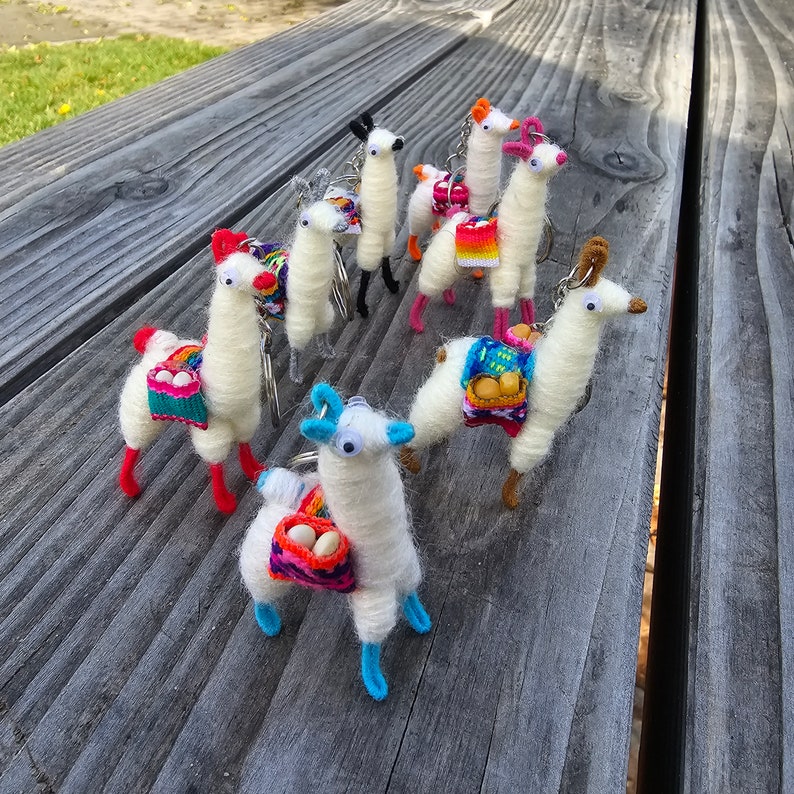 3 5 8 PACK Llama Alpaca Key Chain, Lama Purse Lucky Key Holder, Tiny ...
