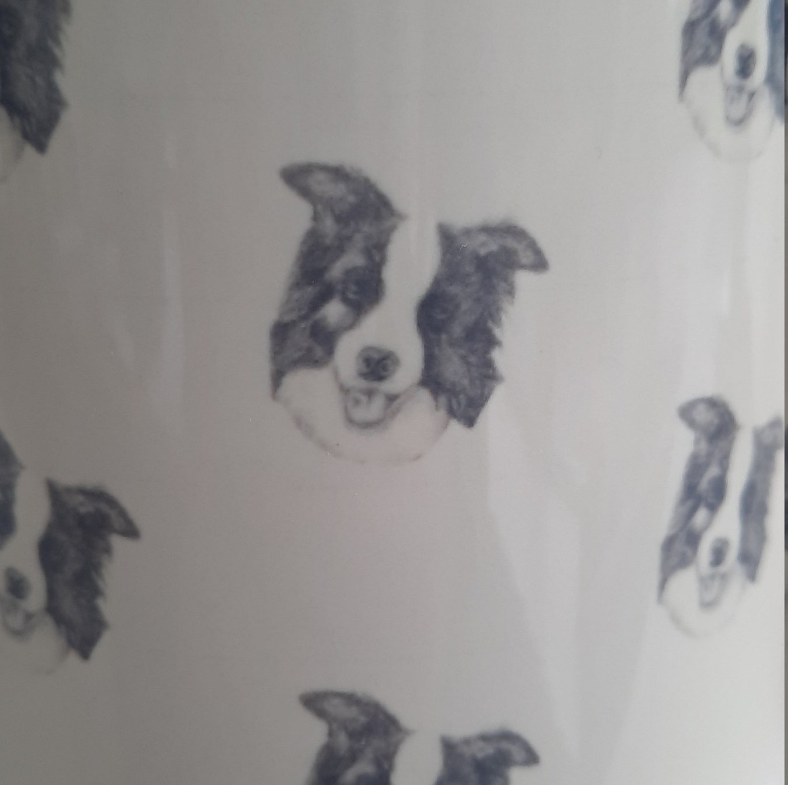 Cream and Dark Grey Border Collie Repeat Pattern Mug - Etsy