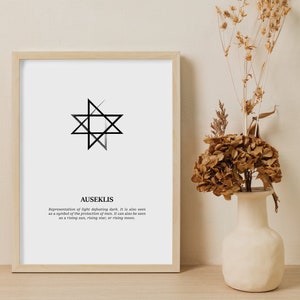 Auseklis, Latvian Symbolic, Ethnic Symbols, Wall Art, Digital Printable ...