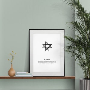 Auseklis, Latvian Symbolic, Ethnic Symbols, Wall Art, Digital Printable ...